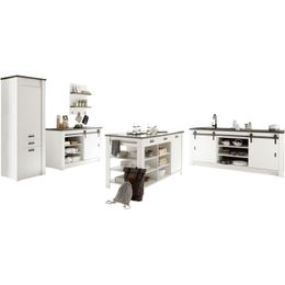 K&uuml;che Home Affaire, B:400cm T:64cm, wei&szlig;, Komplettk&uuml;chen-Sets, "Sherwood", Breite 400 cm, ohne E-Ger&auml;te