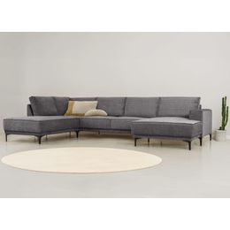 Wohnlandschaft OTTO HOME, B:345cm H:85cm T:210cm, grau, 100% Polyester, Sofas, "XXL Sofa Oland, Struktur, Flachgewebe, Luxus-Microfaser, Boucle",