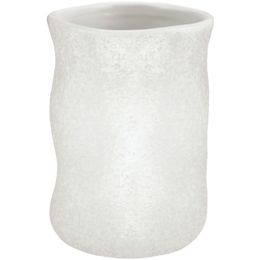 Zahnputzbecher Kleine Wolke, B:7,8cm H:10,9cm L:7,8cm, wei&szlig;, Steinzeug, Zahnputzbecher, "Crinkle"