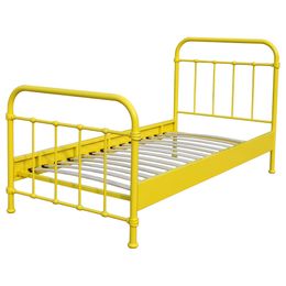 Einzelbett Vipack, B:95cm H:100cm L:210cm, gelb, Betten, "New York, Bettgestell Metall, pulverbeschichtet, in zeitlosem Design", zwei Breiten und
