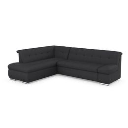 Ecksofa DOMO collection, B:271cm H:80cm T:213cm, grau, Struktur fein 100% Polyester;Chenilleoptik 100% Polyester, Wohnzimmer, Sofas, "Mona L-Form