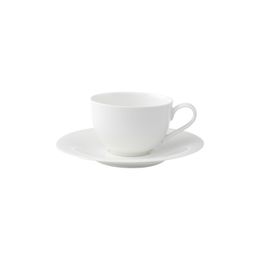 Villeroy & Boch VILLEROY & BOCH Tasse "Kaffeetasse mit Untertasse New Cottage Basic 150 ml weiß", weiß, Trinkgefäße