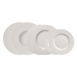 Villeroy & Boch VILLEROY & BOCH Geschirr-Set "Teller-Set Manufacture Rock 6er Set weiß", weiß, Geschirr-Sets