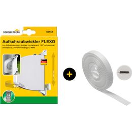 Schellenberg Aufputz-Gurtwickler "Flexo Rollladensystem Mini, inkl. Gurt wei&szlig; und Gurtf&uuml;hrung", 1 Stk., wei&szlig;, Gurtwickler, Aufschraubwickler