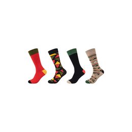 Fun Socks Damen Socken "Socken 4er Pack", Gr. 36, bunt, 76% Baumwolle 22% Polyester 2% Elasthan, gemustert, Socken
