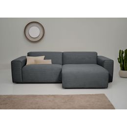 Ecksofa OTTO HOME, B:247cm H:70cm T:141cm, grau, 100% Polyester, Wohnzimmer, Sofas, "Clayton", in einem trendigen Cord-Bezug, verschiedene