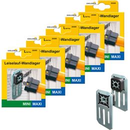 Schellenberg Wandlager "Mini und Maxi System, Leiselauf-Wandlager-Set für Rollläden", 5 Stk., silber, Wälzlager, geräuscharmes Lager für motorisierte