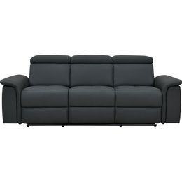 3-Sitzer Home Affaire, B:229cm H:98cm T:142cm, grau, Kunstleder, Sofas, "Pareli 229cm, manuelle u. elektr. Relaxfunktion in 2 Sitzen", USB,