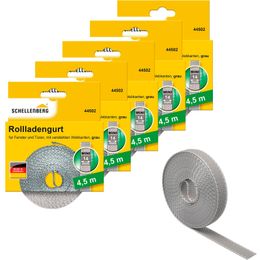 Schellenberg Rollladengurt "Mini 14 mm, 4,5 m, zur Bedienung eines Rollladens mit Gurtwickler", B/L: 1,4cm x 450cm, 5 Stk., grau, Seile, Gurtband in