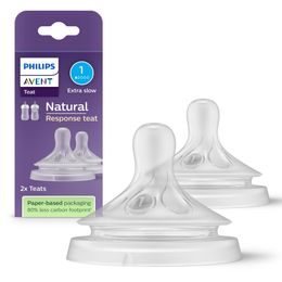 Philips Avent Flaschensauger "Natural Response SCY961/02", B/H/L: 6cm x 13,5cm x 6cm, transparent, Silikon, B:6cm H:13,5cm L:6cm, Flaschensauger, 2