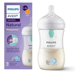Philips Avent Baby Babyflasche "Natural Response Babyflasche", 260ml, transparent, Kunststoff, H:16,6cm, Trinkflaschen, mit dem AirFree Ventil,