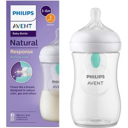Philips Avent Baby Babyflasche "Natural Response Babyflasche", 260ml, transparent, Kunststoff, H:16,6cm, Trinkflaschen, mit dem AirFree Ventil,