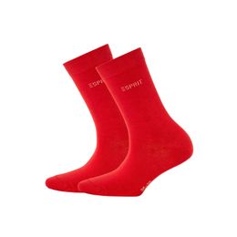 Esprit Damen Kurzsocken "Socken 2er Pack", Gr. 39, rot, Obermaterial: 80% Baumwolle CO. 18% Polyamid PA. 2% Elasthan EL., Socken