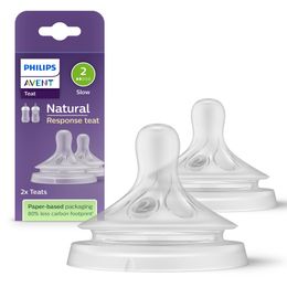 Philips Avent Flaschensauger "Natural Response SCY962/02", B/H/L: 6cm x 13,5cm x 6cm, transparent, Silikon, B:6cm H:13,5cm L:6cm, Flaschensauger, 2