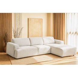 Ecksofa Home Affaire, B:301cm H:75cm T:163cm, beige, 90% PES, 10% Nylon, Wohnzimmer, Sofas, "Linkka, Breite 301 cm", L-Form, in einem weichen