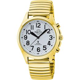 MASTER TIME Damen Funkuhr "Sprechende Funkuhr", gold, Armbanduhren, Quarzuhr, Armbanduhr, Damenuhr, analog, Flexband, Zugband