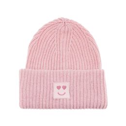 Zwillingsherz Damen Strickmütze "Smile"rosa, Strick, Obermaterial: 70% Wolle, 30% Polyamid, Mützen, Grobstrick, Smile Patch