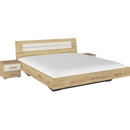 Bettanlage Rauch, B:265cm H:82cm T:213cm, braun, Holzwerkstoff, Schlafzimmermöbel-Sets, "Doppelbett Futonbett BURANO in schwebender Optik", und