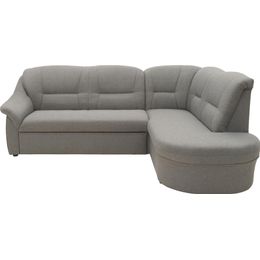 Ecksofa DOMO collection, B:232cm H:88cm T:176cm, grau, 100% Polyester, Wohnzimmer, Sofas, "Faenza für kleine Räume, Stellmaße 232x176cm, komfortabel,