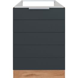 Sp&uuml;lenschrank KOCHSTATION, B:60cm H:82cm T:60cm, grau, MDF, K&uuml;che, Schr&auml;nke, "KS-Luhe", 60 cm breit