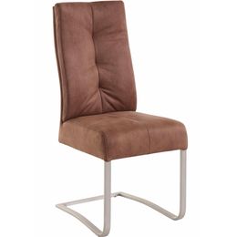 Esszimmerstuhl MCA furniture, B:45cm H:102cm T:63cm, beige, 100% Polyester, St&uuml;hle, "Salva Schwingstuhl 1", mit Tonnentaschenfederkern, belastbar bis