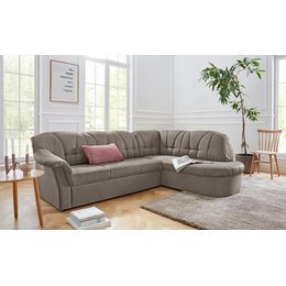 Ecksofa DOMO collection, B:246cm H:82cm T:180cm, grau, 100% Polyester, Wohnzimmer, Sofas, "Pegnitz, zeitlose und elegante R&uuml;ckensteppung, Breite