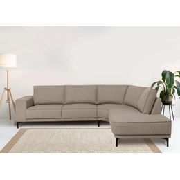 Ecksofa OTTO HOME, B:287cm H:85cm T:239cm, beige, 100% Polyester, Wohnzimmer, Sofas, "Casina", mit abgerundeter Ottomane, in einem weichen