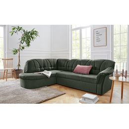 Ecksofa DOMO collection, B:246cm H:82cm T:180cm, gr&uuml;n, 100% Polyester, Wohnzimmer, Sofas, "Pegnitz, zeitlose und elegante R&uuml;ckensteppung, Breite