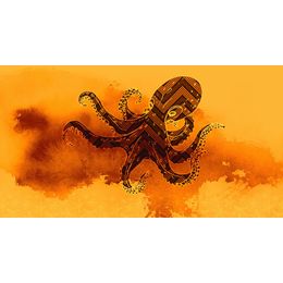Fototapete "Atelier 47 Octopus Design 3", B/L: 5mm x 2,7mm, orange, ARCHITECTS PAPER, Tapeten, Vlies, Wand, Schräge, Decke