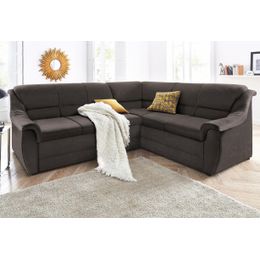 Ecksofa DOMO collection, B:251cm H:88cm T:193cm, grau, Struktur grob (85% Polyester, 15% Polyacryl );Struktur (100% Polyester);Microfaser PRIMABELLE