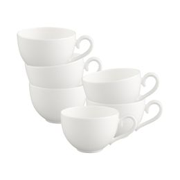 Villeroy & Boch VILLEROY & BOCH Tasse "Kaffeetassen White Pearl 120 ml 6er Set weiß", weiß, Trinkgefäße
