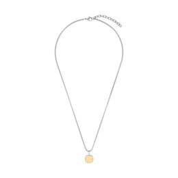 Amor Herren Kette mit Anh&auml;nger "quadratisch", Edelstahl, L: 55 B: 2mm, gold, Edelstahl, B:2mm, Halsketten