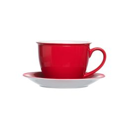 Ritzenhoff & Breker Tasse "Milchkaffee Tasse mit Untertasse Doppio 350 ml", 2 tlg., rot, RITZENHOFF & BREKER, Trinkgefäße