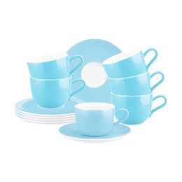 Seltmann Weiden Tasse "Kaffeetassen mit Untertassen Liberty Pure Colors 260 ml 6er Set", 12 tlg., blau, Trinkgefäße