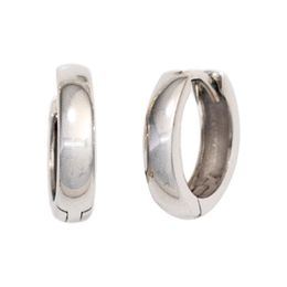 Jobo Damen Paar Creolen, 12,5mm, Wei&szlig;gold 375, wei&szlig;, Wei&szlig;gold 375, Ohrringe, rund 375 Wei&szlig;gold 12,5 mm