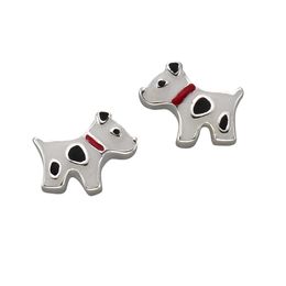 ZEEme Kinder Paar Ohrstecker "Silber 925 Motiv Hund", one-size, Silber 925 (Sterlingsilber), weiß, Silber 925 (Sterlingsilber), Ohrringe