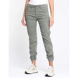 Gang Damen Röhrenhose "Gang Hosen Slim Fit 94RAFFAELA", grün, Gr. 33, 64% Lyocell, 32% Baumwolle, 4% Elasthan, Hosen