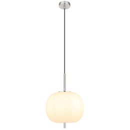 Globo LIGHTING Hängeleuchte "BLACKY I", Ø 30cm H: 120cm, 1 Stk.nickel matt, Esszimmer, Leuchten, Hängelampe Glas opal DM 30cm Esszimmer Esstisch
