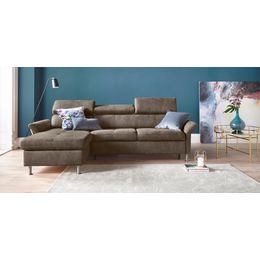 Ecksofa, B:257cm H:96cm T:167cm, grau, exxpo - SOFA FASHION, Luxus-Microfaser (100% Polyester), Wohnzimmer, Sofas, "Maretto, bequem & komfortabel,