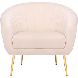 Sessel Kayoom, B:91cm H:79cm T:74cm, beige, Bezug:100% Polyester (Samt) Korpus:MDF Gestell:Eisen, Wohnzimmer, Sessel, "Sofa Doreen 125, komfortabler