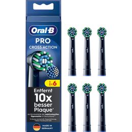 Oral-B Aufsteckbürsten "Pro CrossAction", 6 Stk., schwarz, Zahnbürstenköpfe, X-förmige Borsten