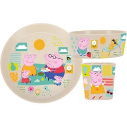 Koziol Kindergeschirr-Set "CONNECT PEPPA PIG", 3 Stk., beige, Geschirr-Sets, Made in Germany, 3 Teile, f&uuml;r 1 Person