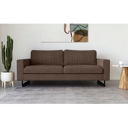 3-Sitzer Home Affaire, B:236cm H:85cm T:97cm, braun, 92% Polyester, 8% Nylon, Sofas, "Maxi-Ausf&uuml;hrung Pinto, 236 cm, Cord, Chenille, Lederoptik", mit