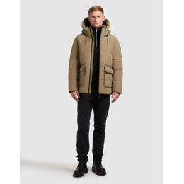 Khujo Herren Steppjacke "CASPAR"lichen beige, Gr. M, unifarben, 73% Nylon, 27% Baumwolle, Jacken