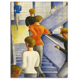 Leinwandbild Artland, B:60cm H:80cm, blau, Wohnzimmer, Bilder, "Bauhaustreppe. 1932", auf Holzrahmen gespannt