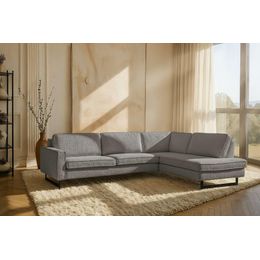 Ecksofa Home Affaire, B:290cm H:85cm T:217cmsilber grau, 100% Polyester, Wohnzimmer, Sofas, "Pinto, 290 cm, Cord, Chenille, Lederoptik, Ottomane