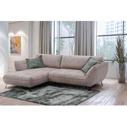 Ecksofa, B:282cm H:88cm T:187cm, braun, exxpo - SOFA FASHION, Wohnzimmer, Sofas, "Samoa, bequem&modern, mit Easy-Lift-Bettfunktion, Breite 282cm,