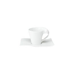 Villeroy & Boch VILLEROY & BOCH Tasse "Espressotasse mit Untertasse NewWave 80 ml wei&szlig;", 1 tlg., wei&szlig;, Trinkgef&auml;&szlig;e