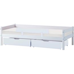 Jugendbett Home Affaire, B:166cm H:46,5cm L:760cm, weiß, Matratzenbezug: 100% Baumwolle, Betten, "ECO One", Kinderbett mit Rausfallschutz, mit 2