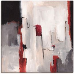 Leinwandbild Artland, B:40cm H:40cm T:1,8cm, grau, Leinwand, Wohnzimmer, Bilder, "Rot an Grau II", als Leinwandbild, Poster in verschied. Gr&ouml;&szlig;en